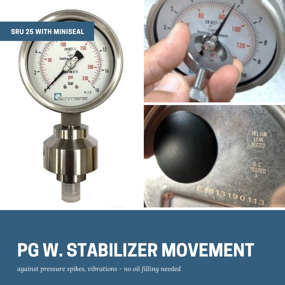 Pressure Gauge with Stabilizer Movement - Schmierer SEA